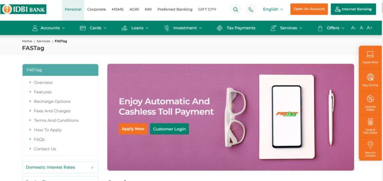 IDBI Bank FASTag - FASTag.net Information Portal