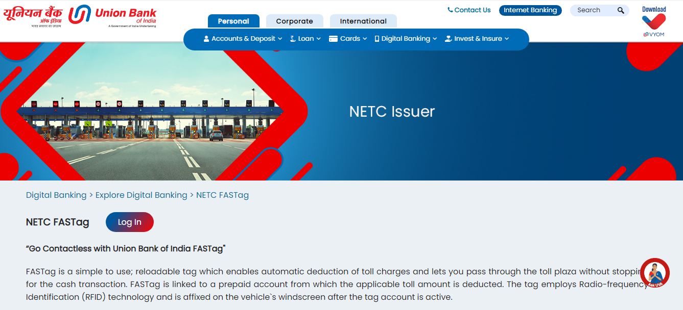Union Bank of India FASTag - FASTag.net Information Portal