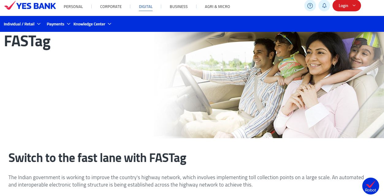 Yes Bank Ltd FASTag - FASTag.net Information Portal